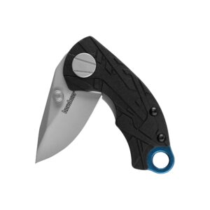 kershaw aftereffect folding pocket knife, 1.7-inch blade with manual opening, inset liner lock (1180), black