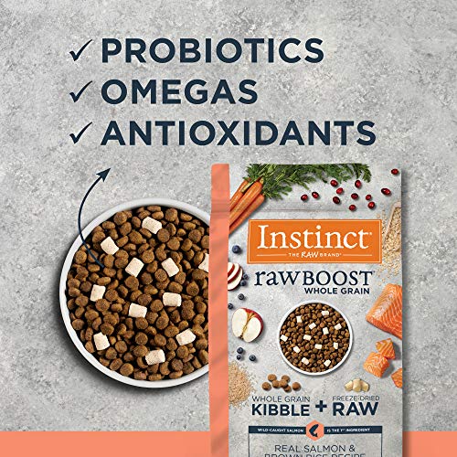 Instinct Raw Boost Whole Grain Real Salmon & Brown Rice Recipe Natural Dry Dog Food, 4.5 lb. Bag