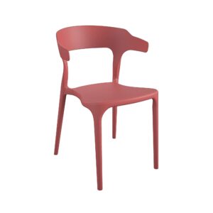 Novogratz 87818RED4E Poolside Collection, Felix Stacking, 4-Pack, Persimmon Dining Chairs, Red