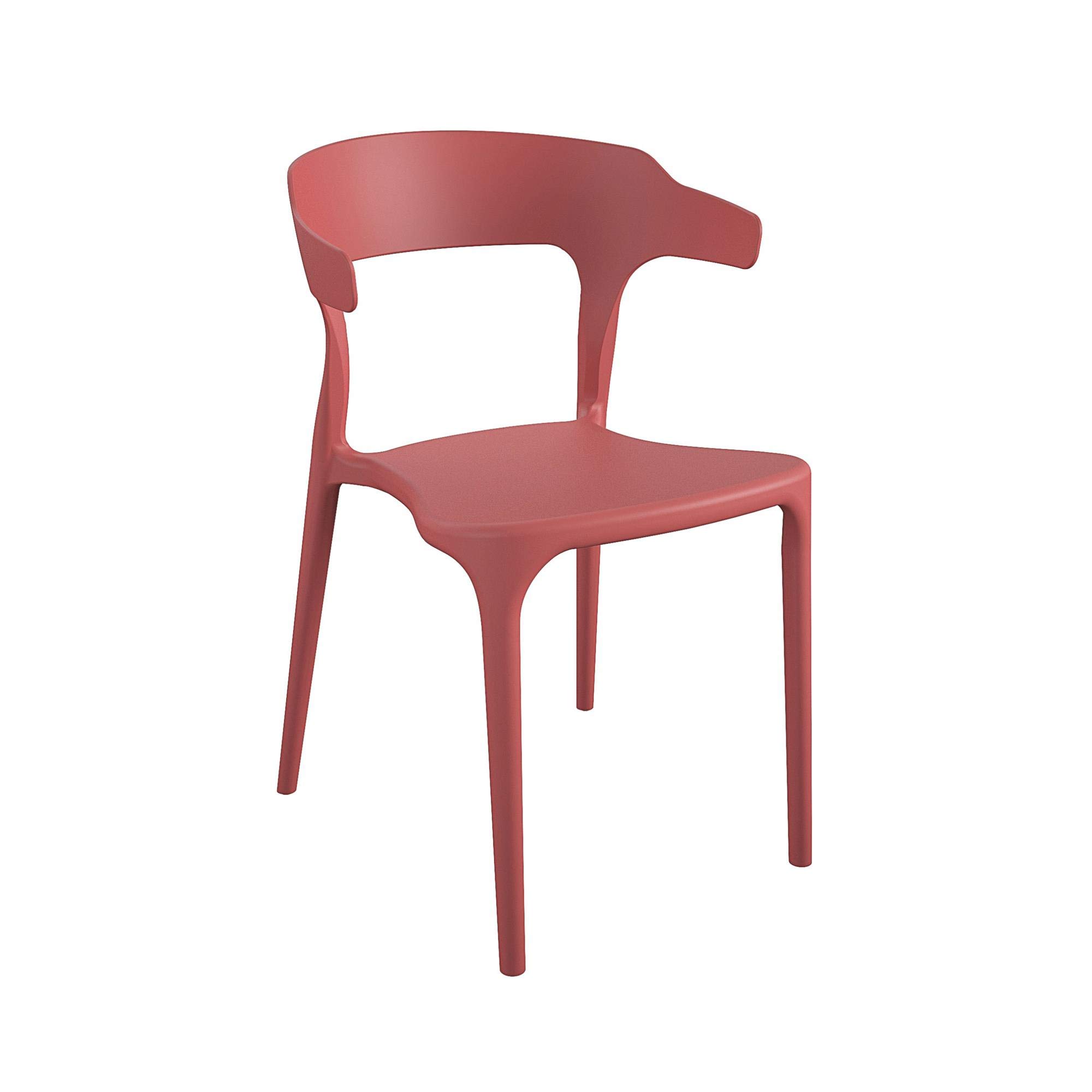 Novogratz 87818RED4E Poolside Collection, Felix Stacking, 4-Pack, Persimmon Dining Chairs, Red