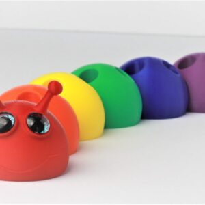 Test Tube Rack, 16mm Tube Size, Holds 15 Tubes, Fun Caterpillar Design (Rainbow, 16mm Tube Size)