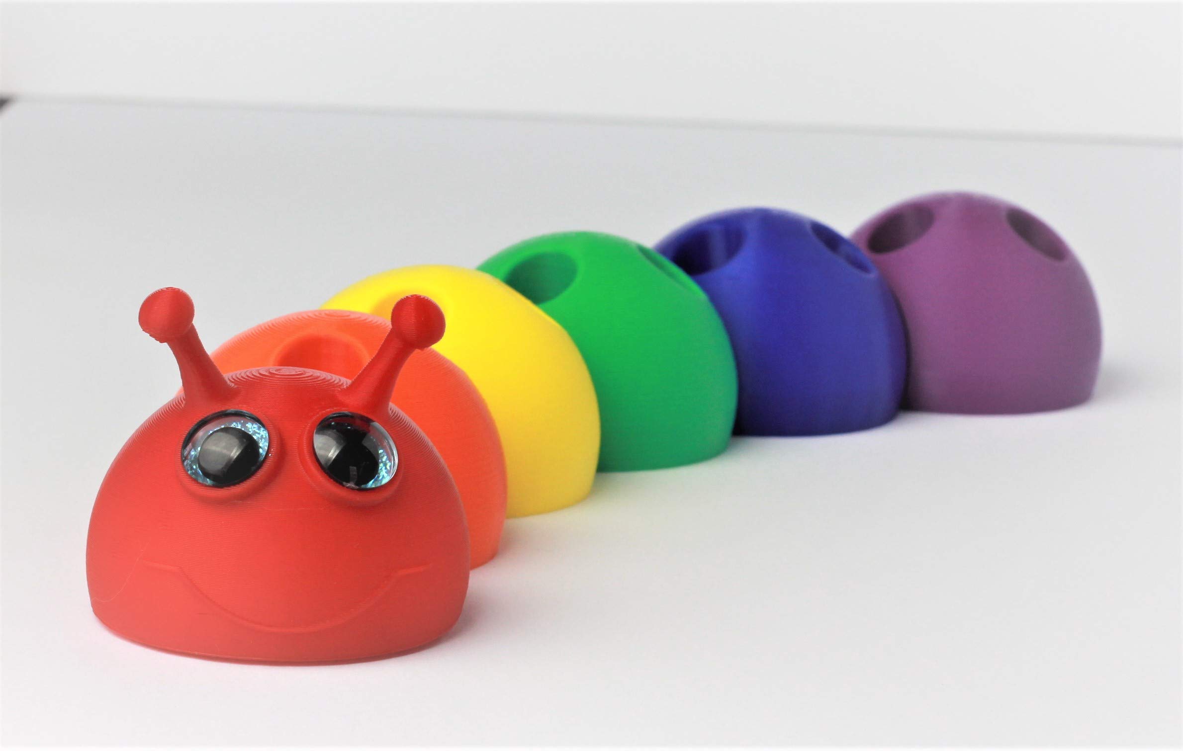 Test Tube Rack, 16mm Tube Size, Holds 15 Tubes, Fun Caterpillar Design (Rainbow, 16mm Tube Size)