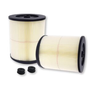 pureburg 9-17816 replacement filter compatible with craftsman 17816 wet & dry vacs 5 gal. larger made 1988 & later,2-pack red-stripe filter