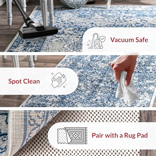 nuLOOM Odell Faded Vintage Runner Rug, 2' 6" x 10', Light Blue