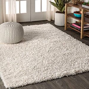 jonathan y mcr106d-5 mercer shag plush indoor area -rug contemporary modern bohemian glam solid easy -cleaning high traffic bedroom kitchen living room, 5 x 8, cream