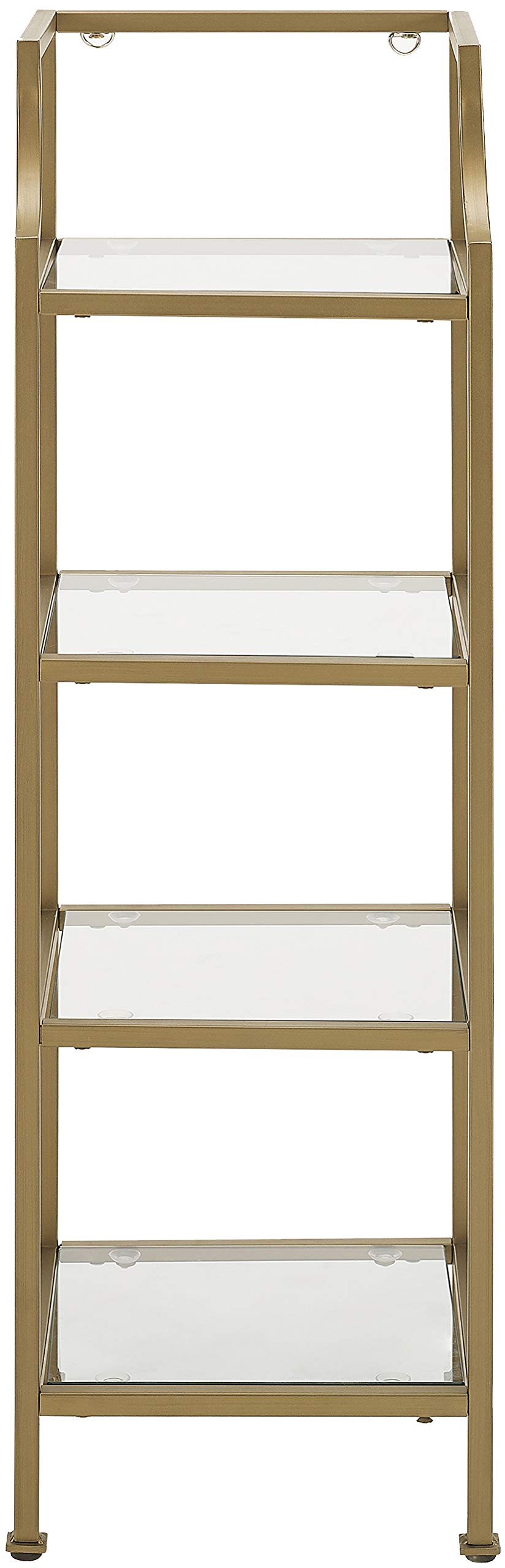 Crosley Furniture Aimee Short Bookshelf with Glass Shelves, Small Bookcase Storage, Gold and Glass