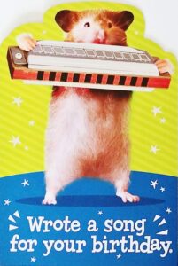 greeting card wrote a song for your birthday funny happy birthday with hamster playing harmonica