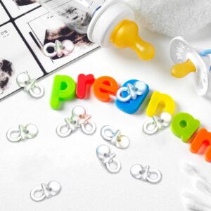 Exceart 50pcs Mini Acrylic Baby Pacifiers Clear Table Scatter Confetti Decorations for Boys and Girls Baby Shower Party Favor Decoration