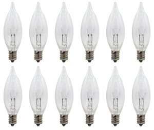 creative hobbies® replacement light bulbs for electric candle lamps, flame tip bulbs for window candles, chandeliers - 7 watt - 120 volt - e12 candelabra- pack of 12