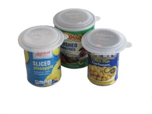 smarter-seal, food can lids/covers, 8-pack, clear color, 4 small lids & 4 large lids - fits most sizes