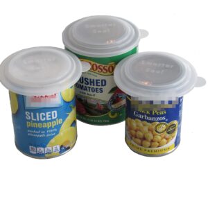 Smarter-Seal, Food Can Lids/Covers, 8-Pack, Clear Color, 4 Small Lids & 4 Large Lids - Fits Most Sizes