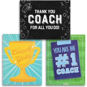 pipilo press 3 pack jumbo thank you coach card with envelopes for teacher appreciation, mentors, letter-size (8.5 x 11 in) - coach thank you cards - thank you cards for coaches