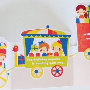 Greeting Card Happy 2nd Birthday Circus Carnival Train Themed Second Two 2 Years Old