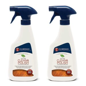 guardsman clean & polish for wood furniture - woodland fresh - 16 oz spray - silicone free, uv protection - 461100 pack of 2