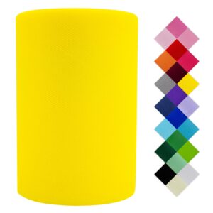 tulle fabric roll | 6” by 100 yards | polyester spool for crafts decorations tutu weddings costumes skirts parties gift bow and more – by craft forge (yellow)