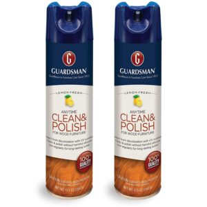 guardsman clean & polish for wood furniture - lemon fresh - 12.5 oz - silicone free, uv protection - 2 pack