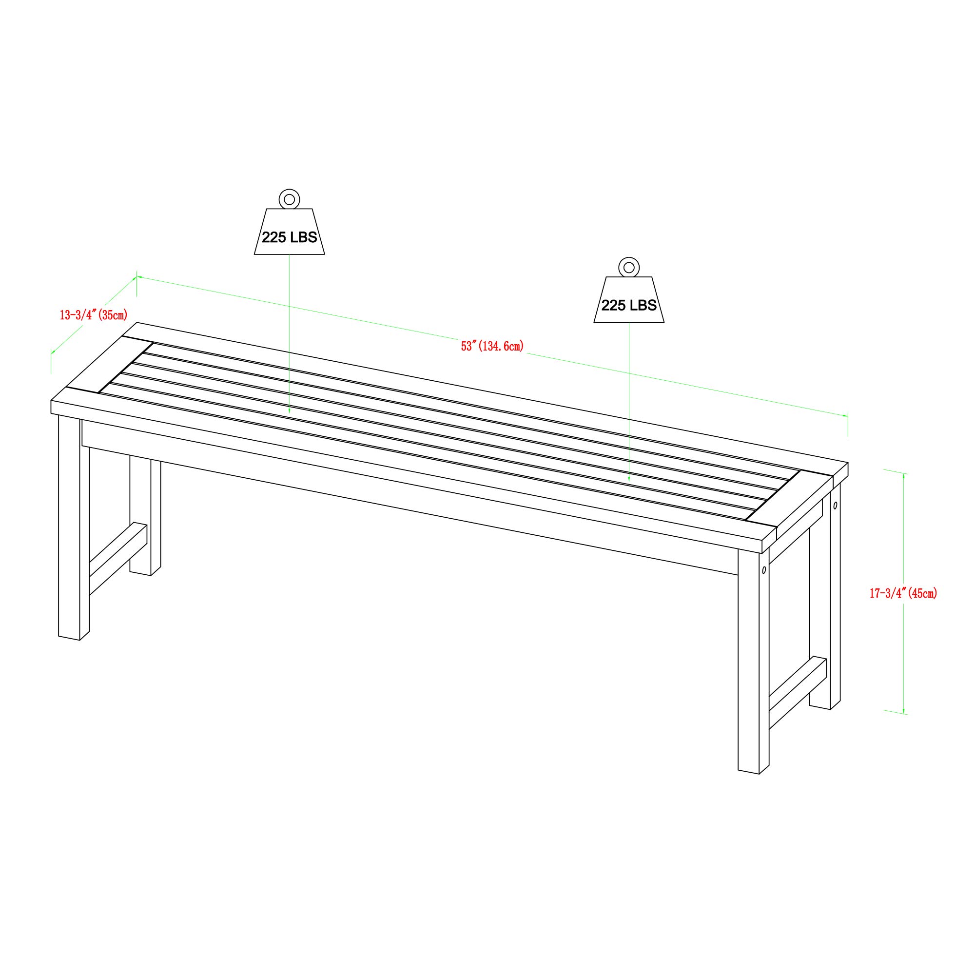 Walker Edison Maui Modern 4 Piece Solid Acacia Wood Outdoor Dining Set, Set of 4, Dark Brown