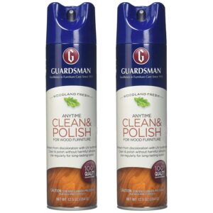 guardsman clean & polish for wood furniture - woodland fresh - 12.5 oz - silicone free, uv protection - 2 pack