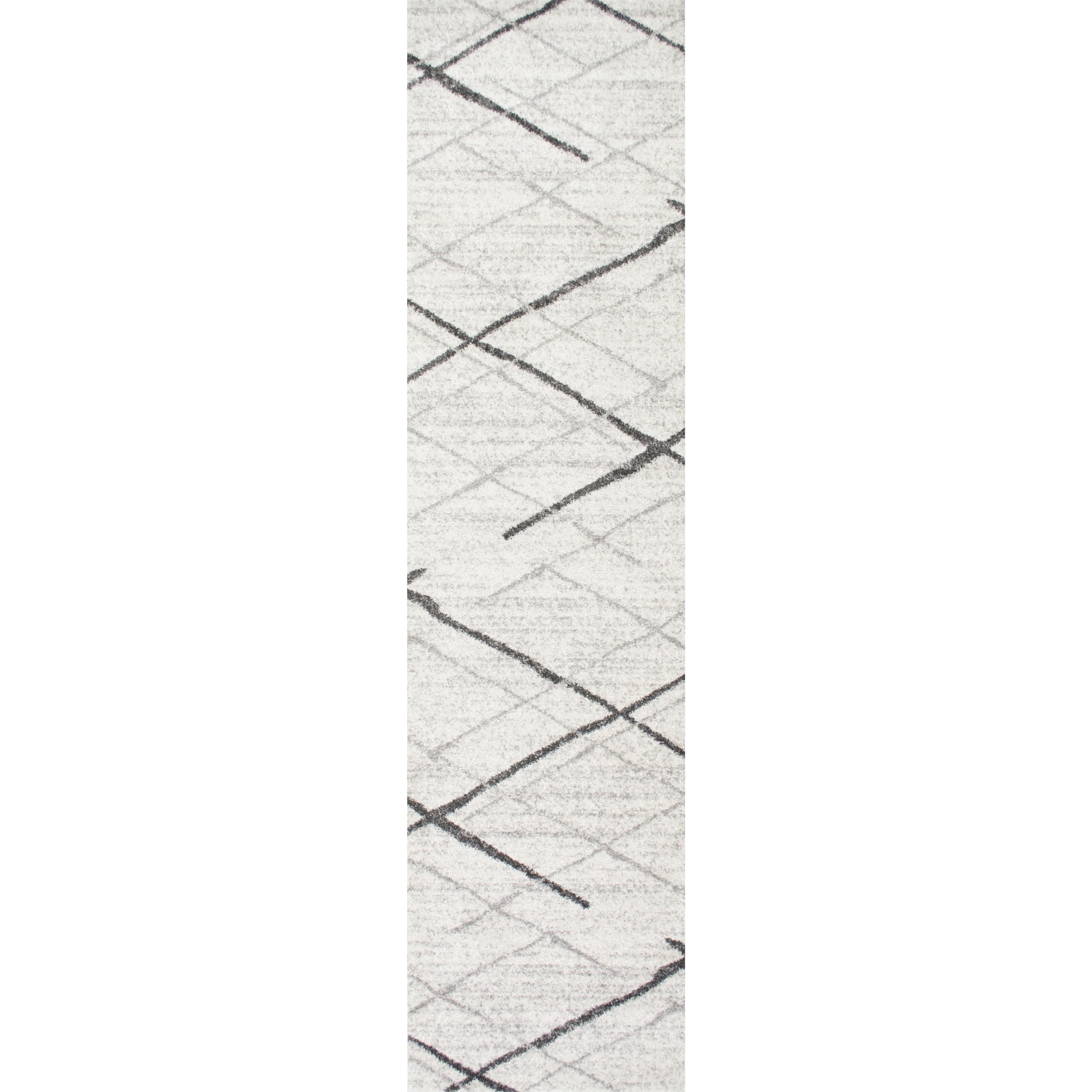 nuLOOM 2x10 Thigpen Contemporary Area Rug, Grey, Abstract Lines, Non-Slip Backing, Stain Resistant, For Bedroom, Dining Room, Living Room, Hallway, Office, Kitchen, Entryway