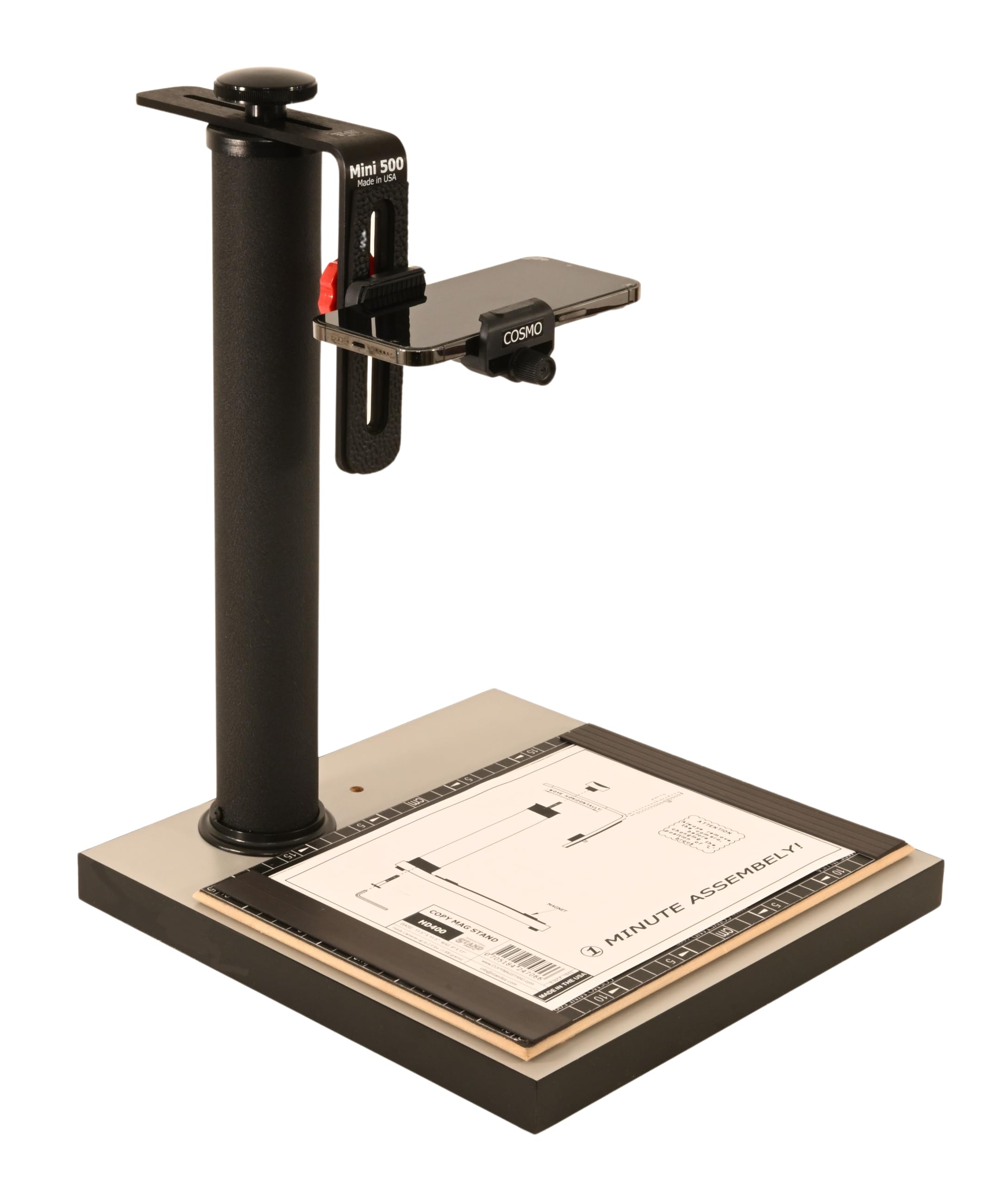 Cosmo COPY STAND, Mini 500, A Compact Tool for Digitizing Documents, Old Photos and Macro Photography with Your High-Pixel Camera Instead of scanning, with Floating Magnet, Made in USA