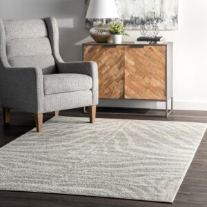 nuloom royal contemporary zebra stripes area rug, 5x7, grey