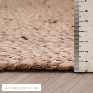 RAJRANG Reversible Jute Rug 3x5 Feet Natural Fibers Hand-Woven Braided Carpet for Farmhouse Living Room, Kitchen, Bedroom