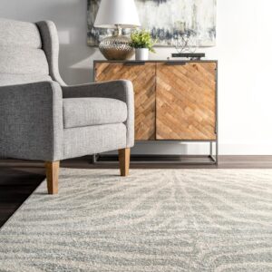 nuLOOM Royal Contemporary Zebra Stripes Area Rug, 5x7, Grey