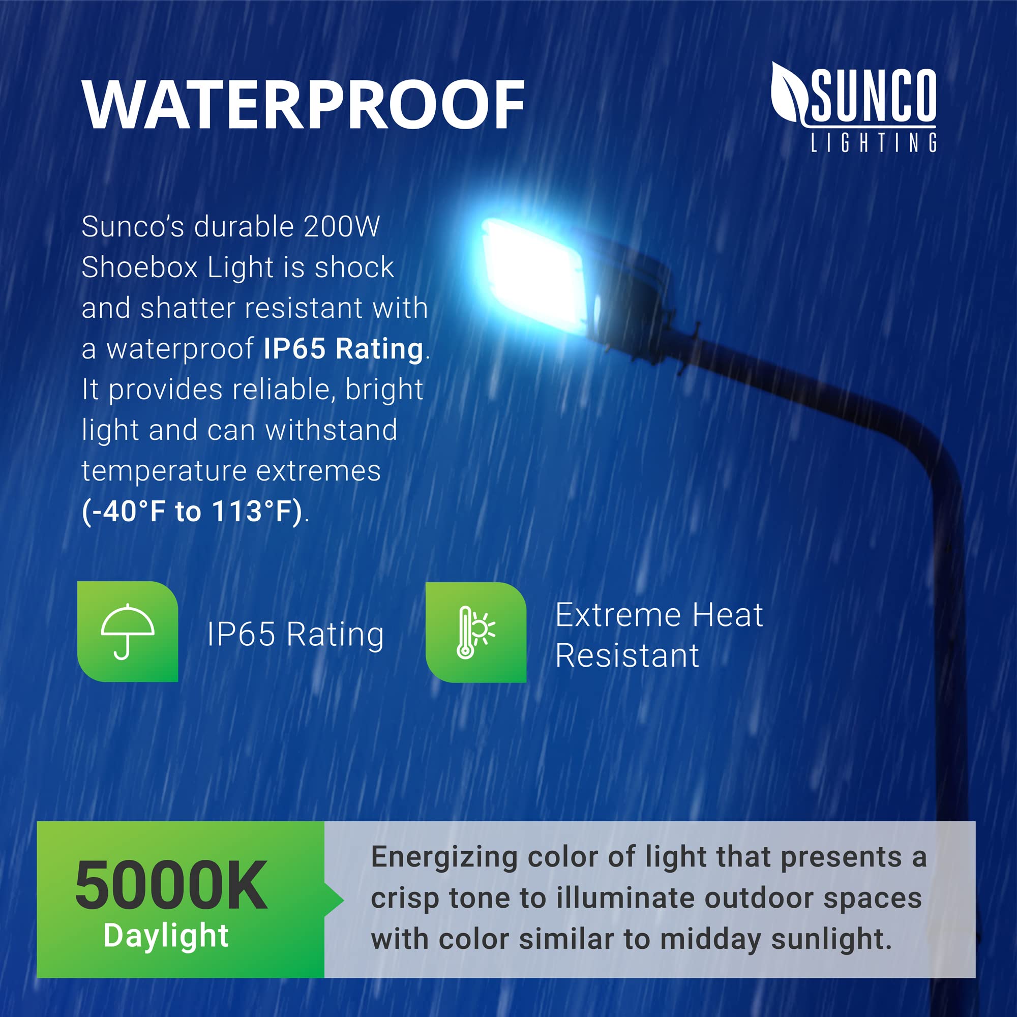 Sunco LED Parking Lot Light, Pole Outdoor Street Lights 200W Dusk to Dawn Photocell HID Replacement, 5000K Daylight, 26000 LM, Dimmable 1-10V, Waterproof Commercial Grade UL Listed 4 Pack