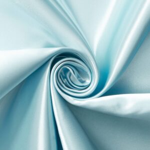 bridal satin fabric silky poly 60" wide heavy wedding dress drapery by the yard (1 yard, light blue)