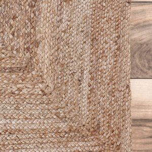 RAJRANG Reversible Jute Rug 3x5 Feet Natural Fibers Hand-Woven Braided Carpet for Farmhouse Living Room, Kitchen, Bedroom