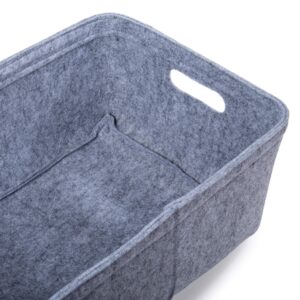 Truu Design Stylish Felt Storage Baskets, Dark Grey, 16 x 12 inches, Set of 3