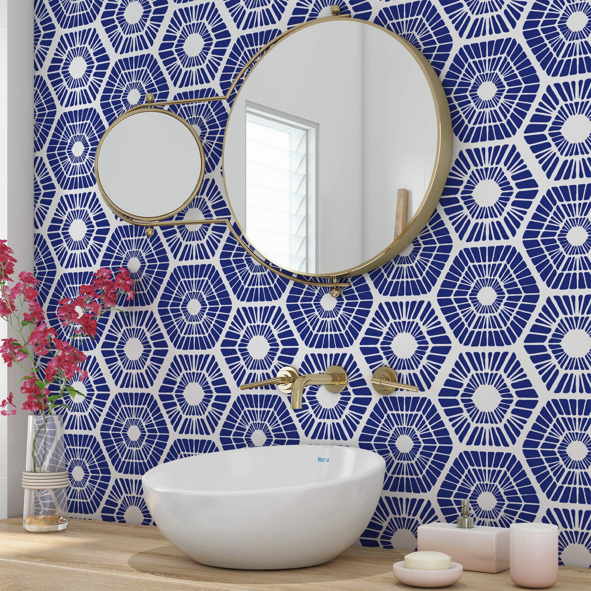 Scandinavian Geometric Pattern Wall Stencil - Wall Stencil, Accent Wall Stencil, Floor Stencil, Modern Wall Stencil - Use Stencils for A Wallpaper Look