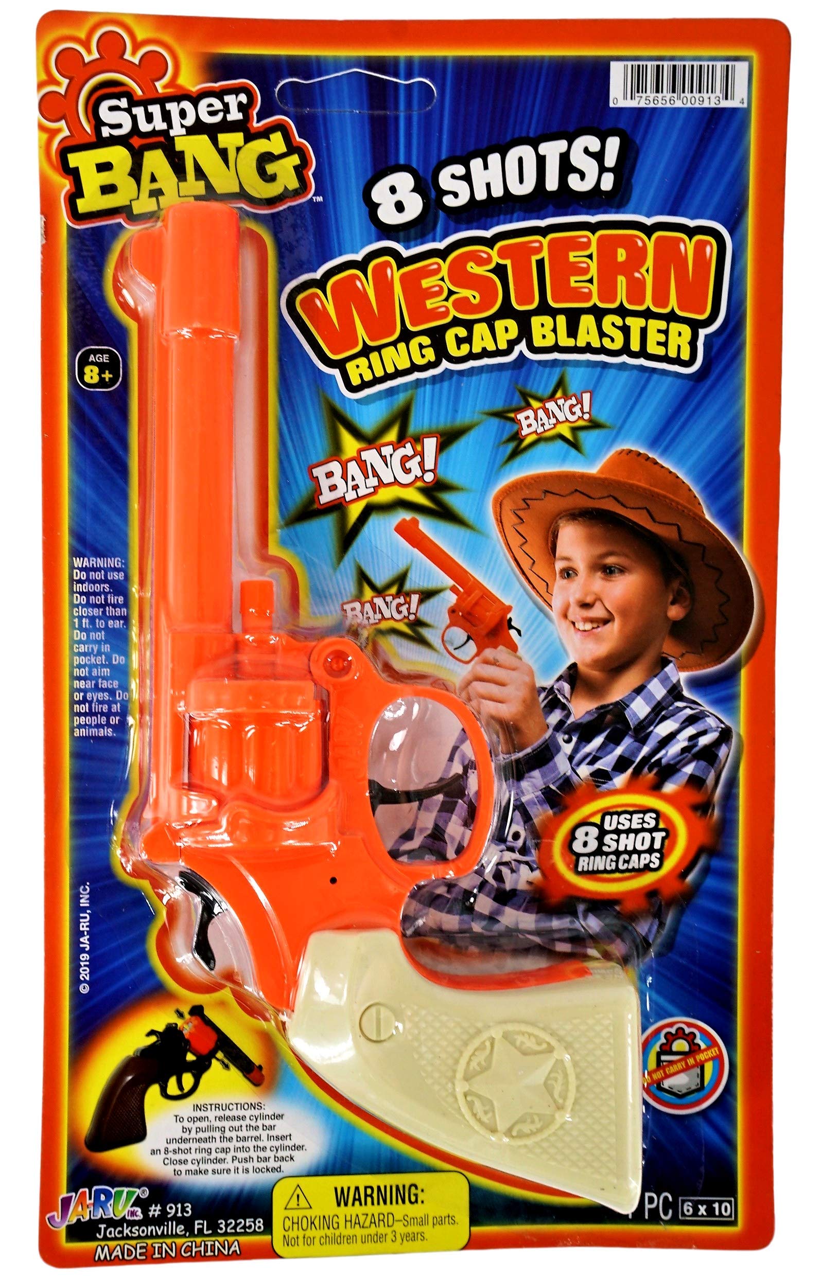 JA-RU Cap Gun Western Wild West Super Bang (1 Unit) Action Bang Party Favors Supplies for Kids.913-1A