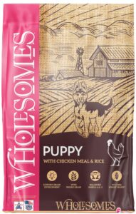 wholesomes birsppy puppy chicken meal & rice dry dog food, brown, 16.5 lbs. (2100087)