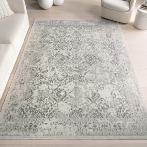 nuloom odell faded vintage area rug, 4' square, ivory