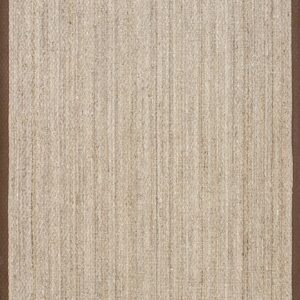 nuLOOM 4 Round Elijah Seagrass Area Rug, Brown, Solid Farmhouse Style, Cotton Bordered, Basketweave, Natural Fiber, For Bedroom, Dining Room, Living Room, Hallway, Office, Kitchen, Entryway