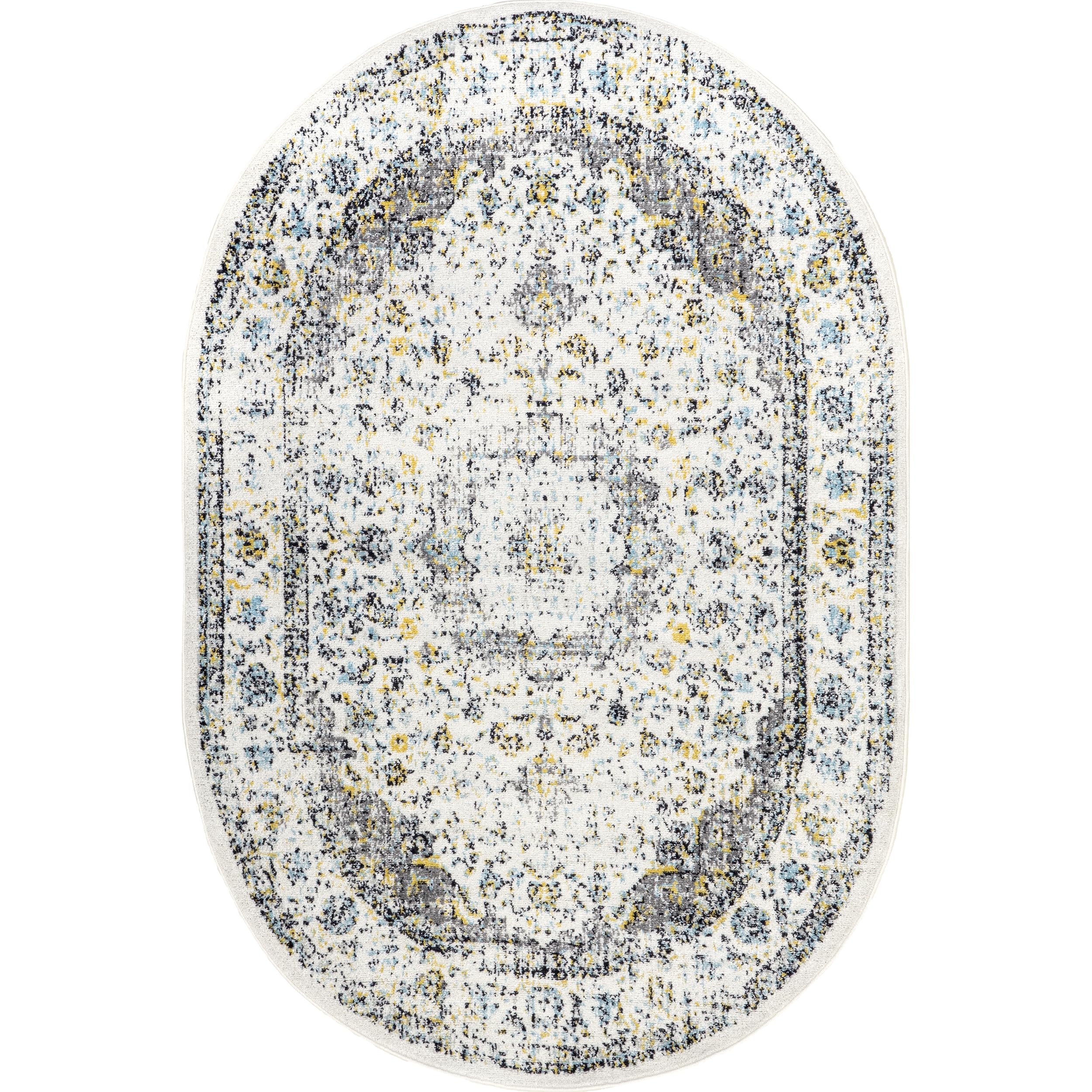 nuLOOM Paisley Verona Vintage Persian Area Rug, 3' x 5' Oval, Grey