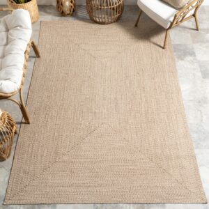 nuLOOM Braided Indoor/Outdoor Area Rug, 4' Round, Wynn Tan