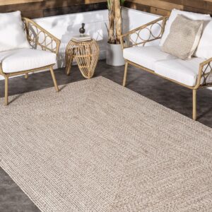 nuLOOM Braided Indoor/Outdoor Area Rug, Oval 5' x 8', Wynn Tan