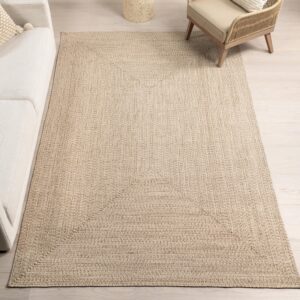 nuloom braided indoor/outdoor area rug, 4' round, wynn tan