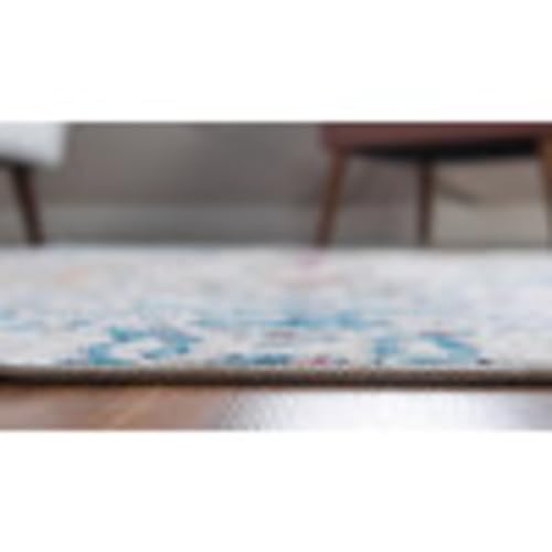 Unique Loom Charm Collection Abstract, Bohemian, Distressed, Modern, Dark Colors Area Rug, 4' 0" x 6' 0", Multi/Ivory