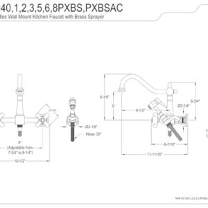 Kingston Brass KS124PXBSAC Heritage Bridge Kitchen Faucet, Antique Copper, 11.81 x 8.13 x 8.5