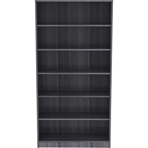 Lorell, LLR69565, Weathered Charcoal Laminate Bookcase, 1 Each