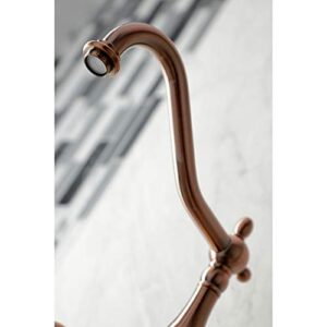 Kingston Brass KS124PXBSAC Heritage Bridge Kitchen Faucet, Antique Copper, 11.81 x 8.13 x 8.5