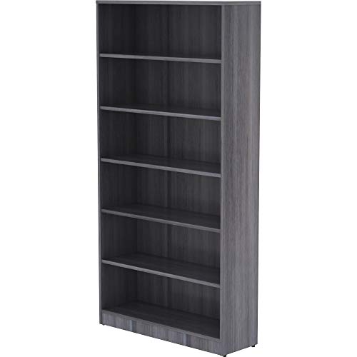 Lorell, LLR69565, Weathered Charcoal Laminate Bookcase, 1 Each