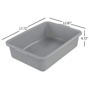 Ucake 3-Pack Plastic Bus Tub, 13 L Plastic Utility Bus Box Dish Pan, Grey