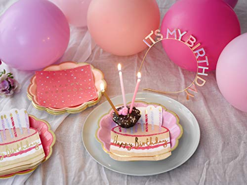 Talking Tables Pretty Pink Birthday Candles Cake Topper Decorations 16pcs, 4' Designed in The UK by