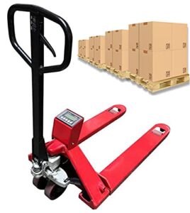 pec industrial pallet jack with built-in scale, heavy duty for warehouse use, us full assembled, 5000 lbs capacity