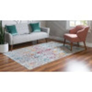 Unique Loom Charm Collection Abstract, Bohemian, Distressed, Modern, Dark Colors Area Rug, 4' 0" x 6' 0", Multi/Ivory