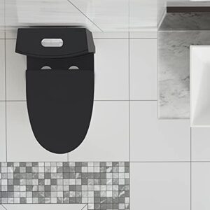 St. Tropez One-Piece Elongated Toilet Vortex Dual-Flush in Matte Black 1.1/1.6 gpf